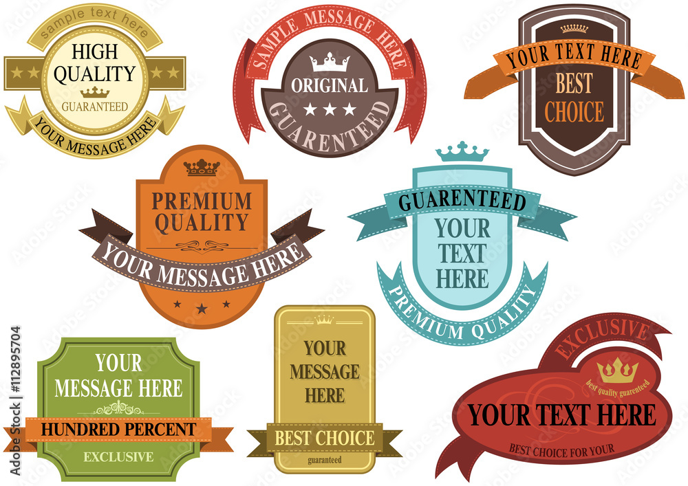 Set of vintage label banner - Design Elements Illustration, Vector ...