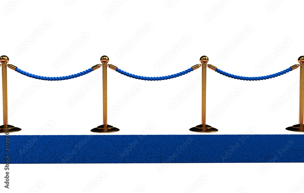 Blue rope barrier and carpet Stock Illustration | Adobe Stock