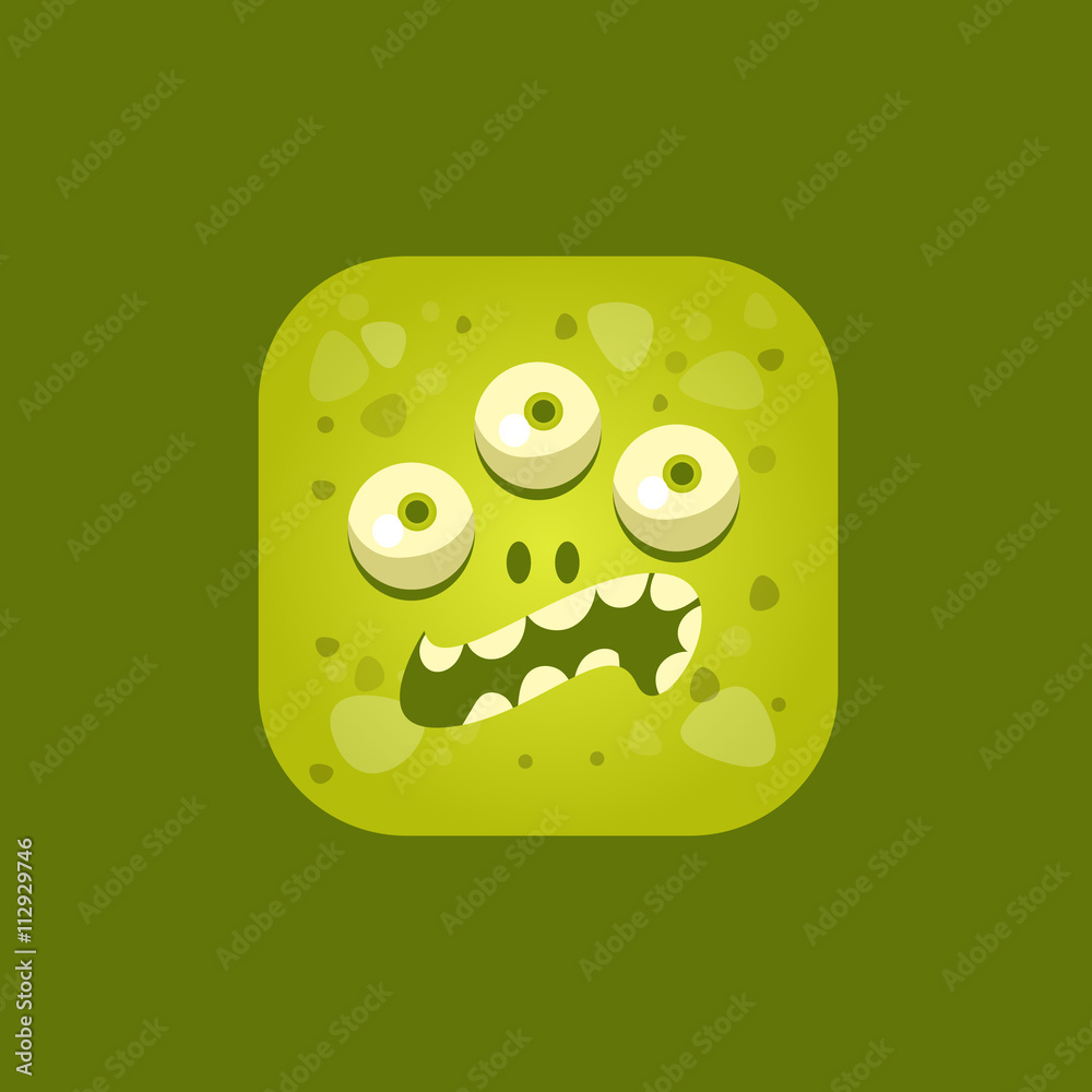 Annoyed Green Monster Emoji Icon Stock Vector | Adobe Stock