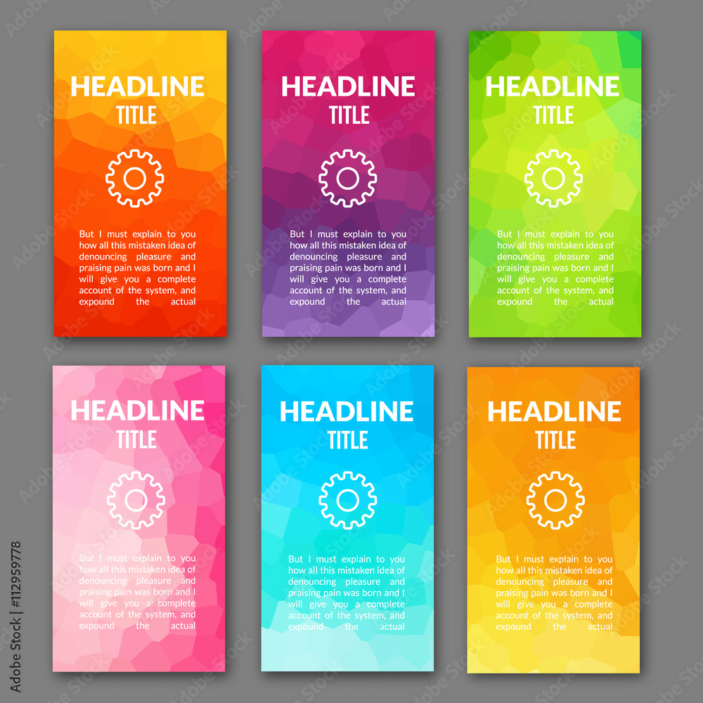 Design template set of web backgrounds. Brochure flyer. Mobile ...