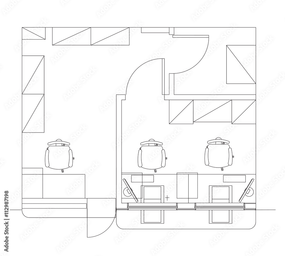 Standard furniture symbols used in architecture Stock Vector | Adobe Stock