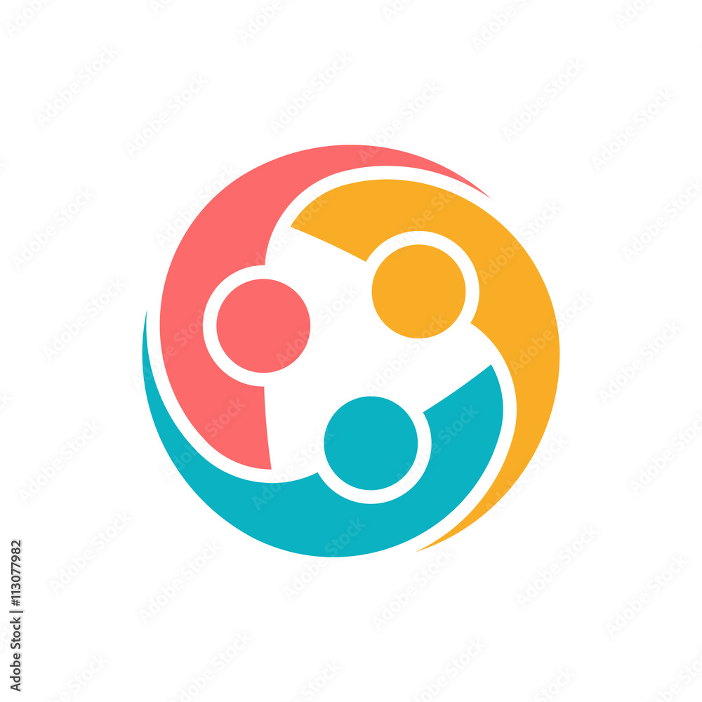 People Teamwork Collaboration Logo Stock Vector | Adobe Stock