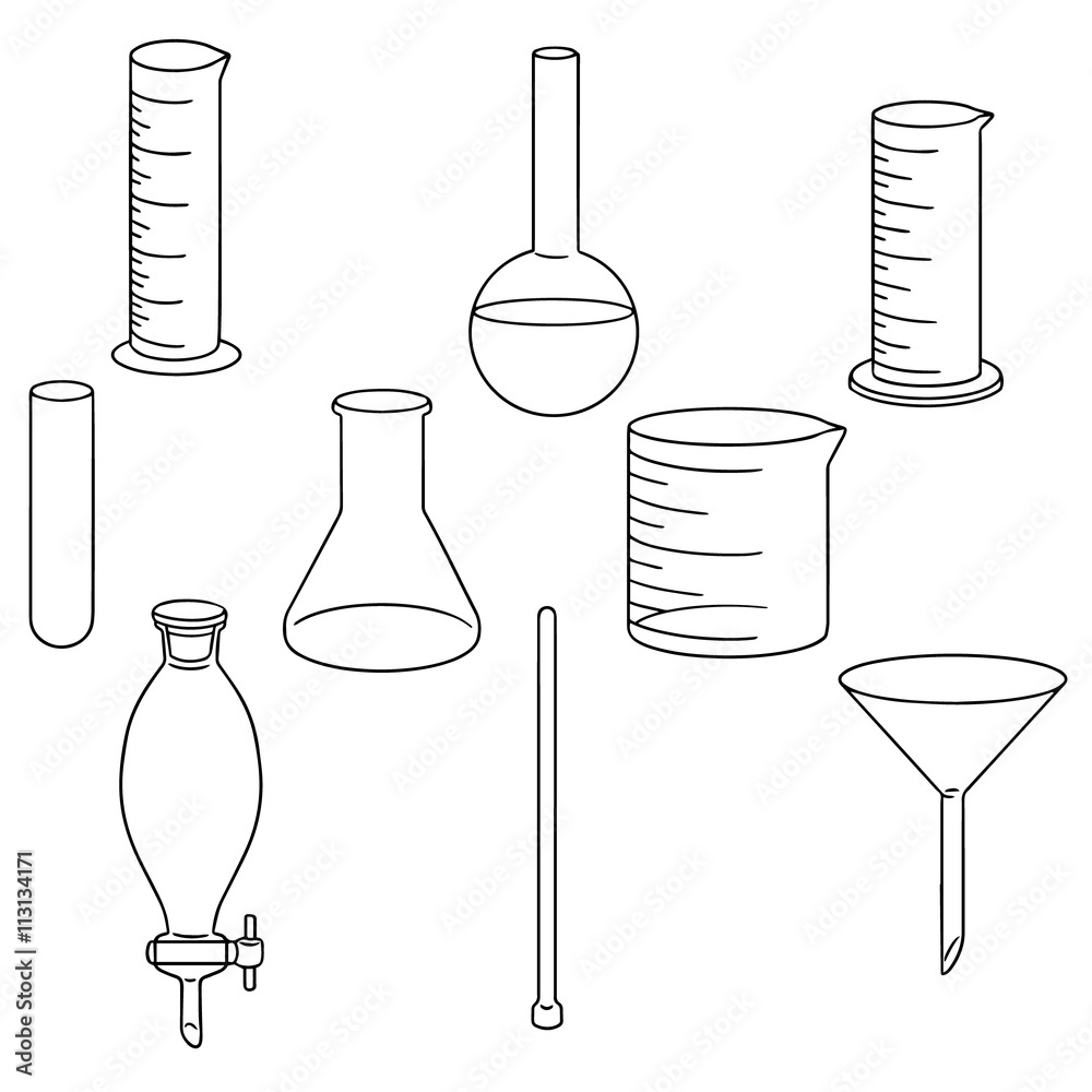 vector set of laboratory glassware Stock Vector | Adobe Stock