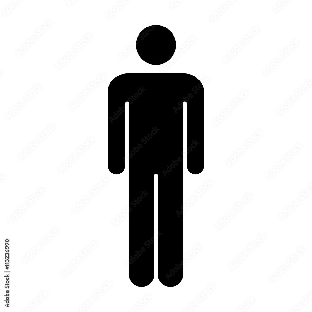 Man icon vector male symbol sign in a flat color glyph pictogram ...