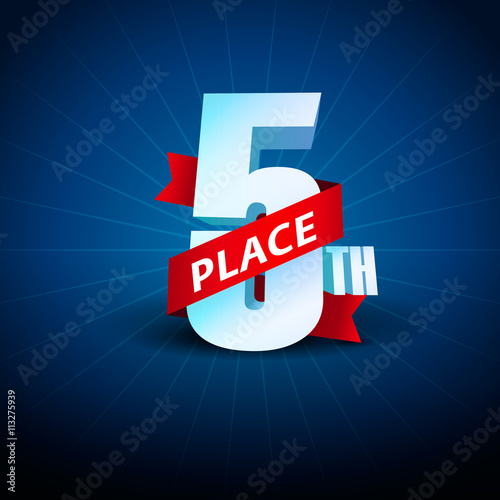 5th place 3D on blue background Stock Vector | Adobe Stock