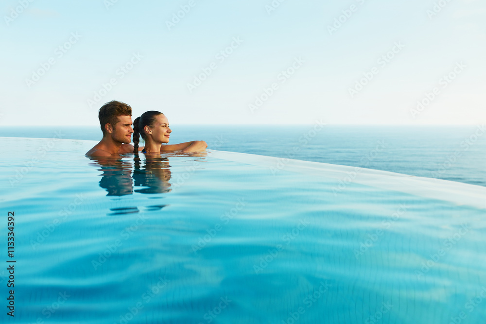 Стоковое фото «Couple In Love At Luxury Resort On Romantic Summer ...