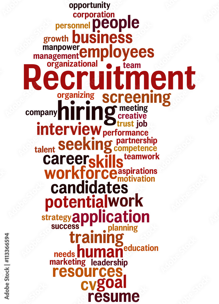 Recruitment, word cloud concept 7 Stock Illustration | Adobe Stock