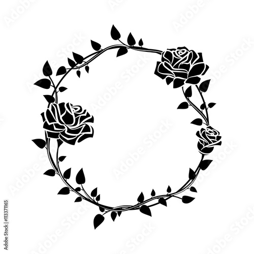 Rose Circle Border Svg