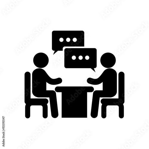 Icon man stick figure. Interview. Stock Vector | Adobe Stock