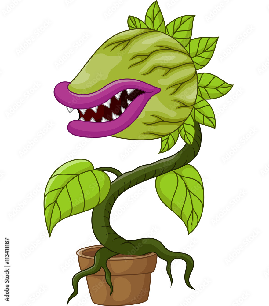 Cartoon carnivorous plant Stock Vector | Adobe Stock