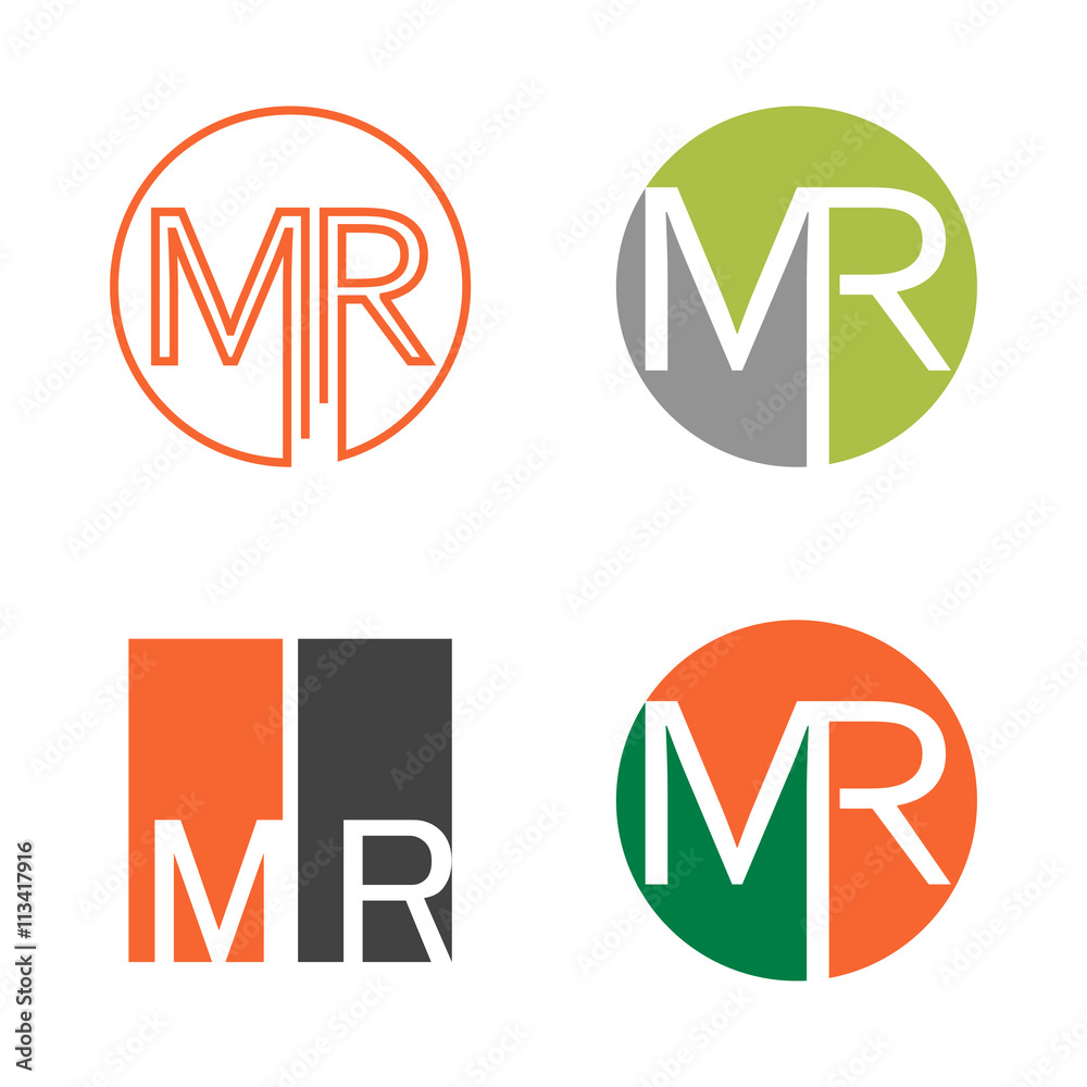 MR Alphabet Letter Sign Symbol Logo Collection Stock Vector | Adobe Stock