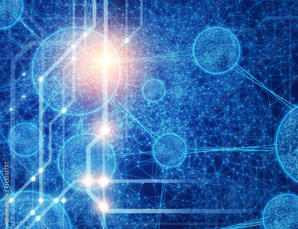 Data Deep Learning Hologram Ai Technology Robotic Molecule Of Chemical Atom Cell Science