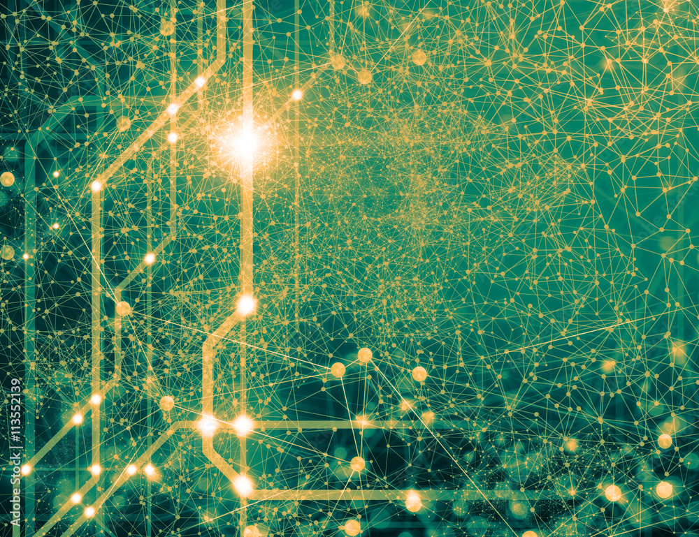 data deep learning hologram ai technology robotic, molecule of chemical ...