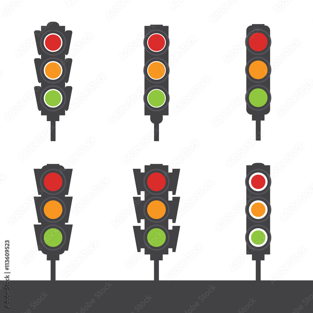 Set of traffic light icons Stock Vector | Adobe Stock