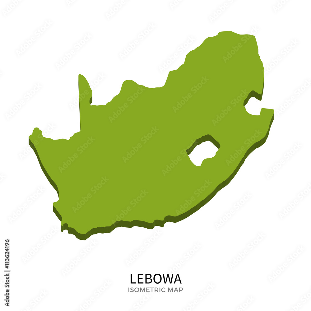 Isometric map of Lebowa detailed vector illustration Stock Vector ...