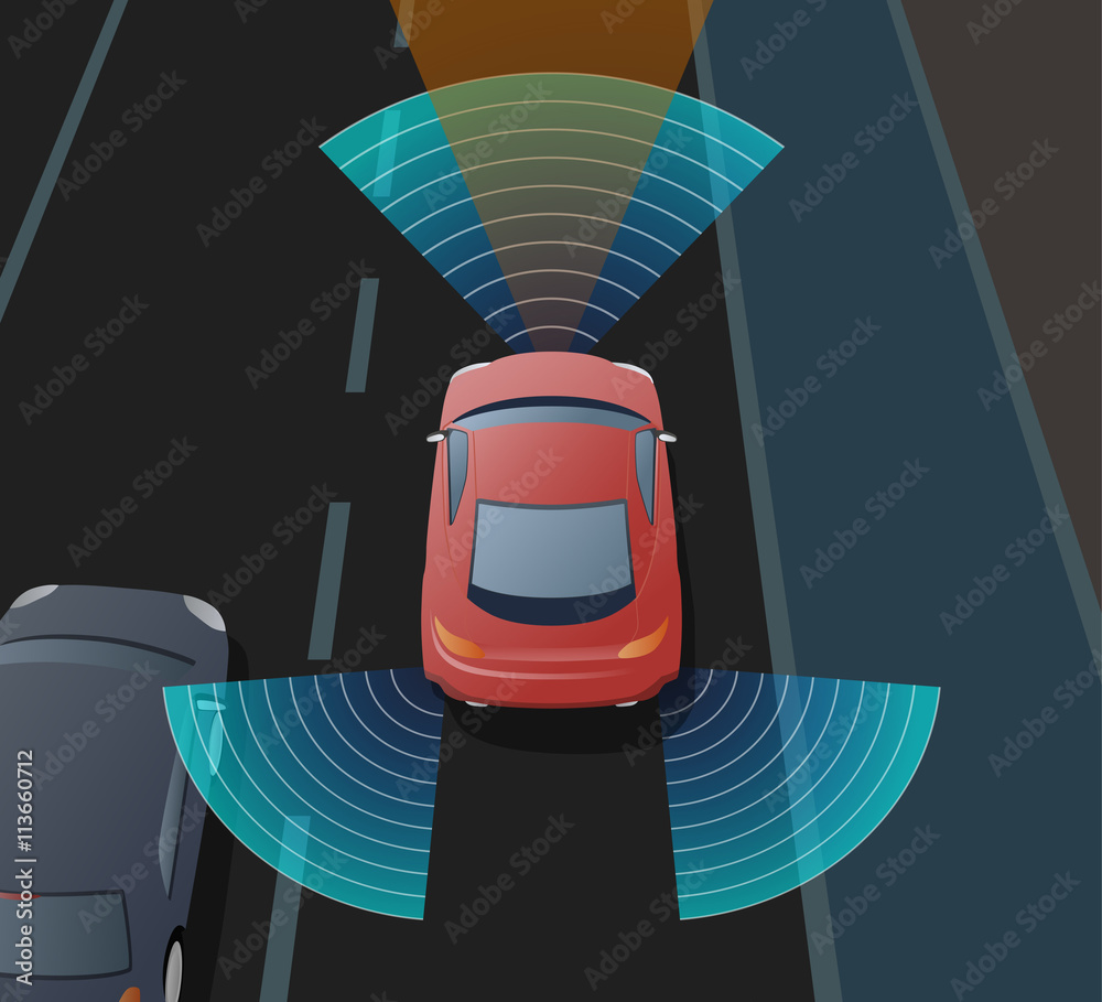 Stock-Vektorgrafik „Advanced Driving Assistant System (ADAS), Blind ...