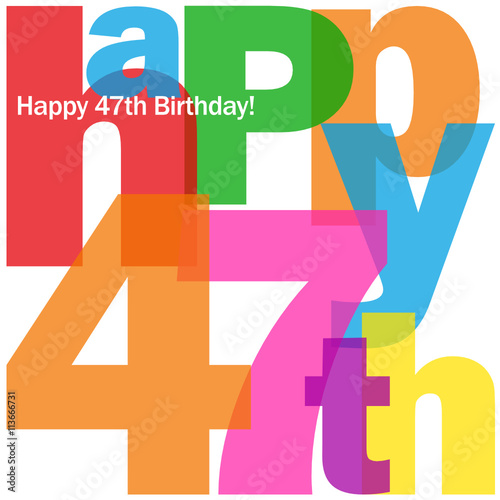 HAPPY 47th BIRTHDAY Vector Card - Buy this stock vector and explore ...