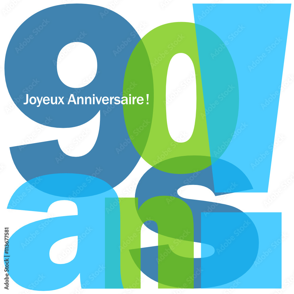 Carte JOYEUX ANNIVERSAIRE 90 ANS Stock Vector | Adobe Stock