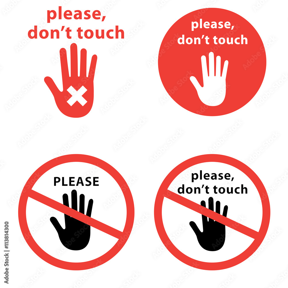 Do not touch signs. Don't touch set. Vector illustration 素材庫向量圖 | Adobe ...