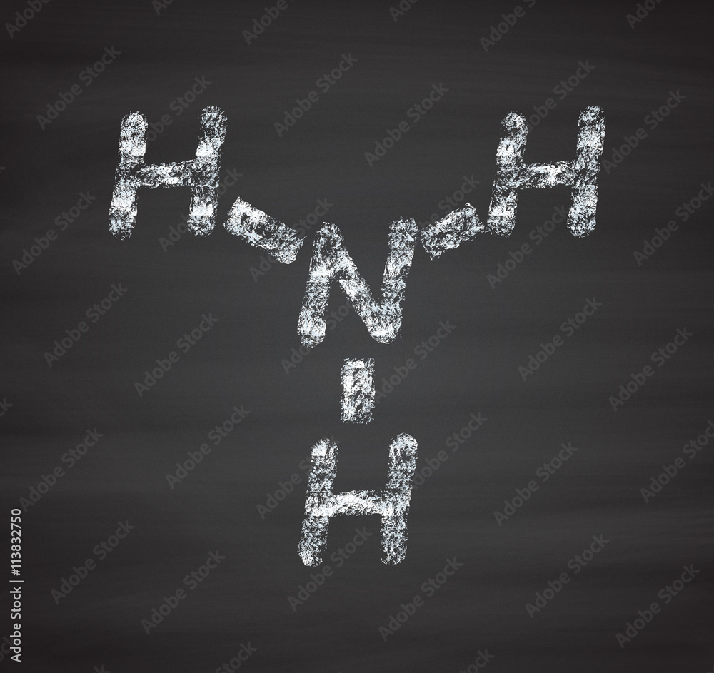 Ammonia (NH3) molecule, chemical structure. Stock Illustration | Adobe ...