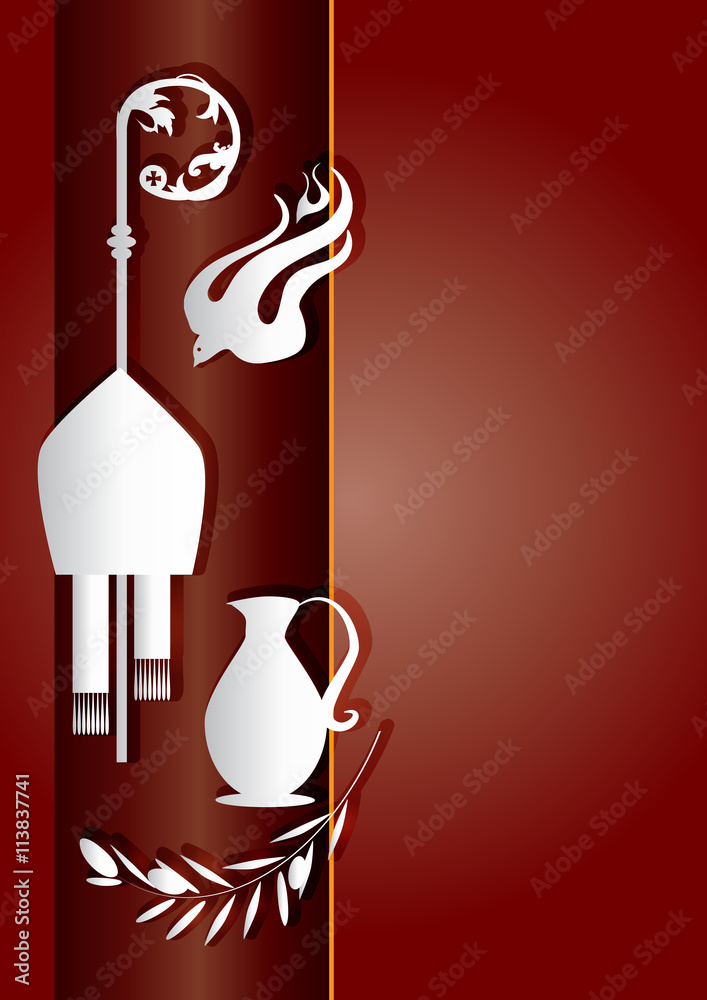 Sacrament of Confirmation, symbolic vector drawing illustration, with ...