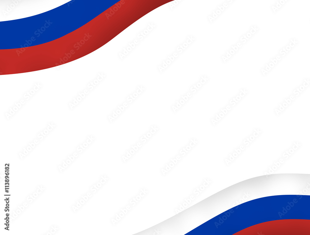 Flag of Russia banner top bottom corner design Stock Illustration ...
