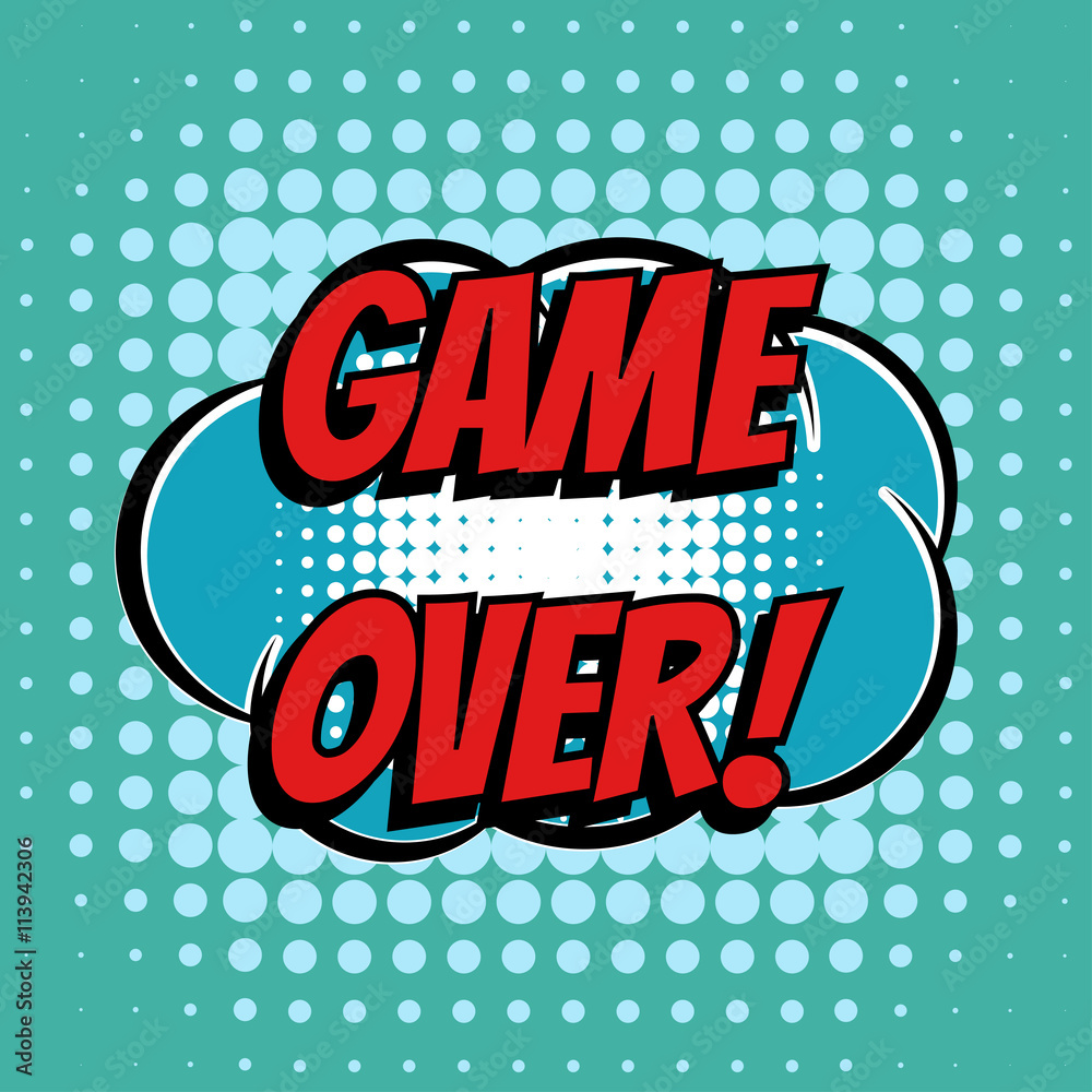Game over comic book bubble text retro style Stock Vector | Adobe Stock