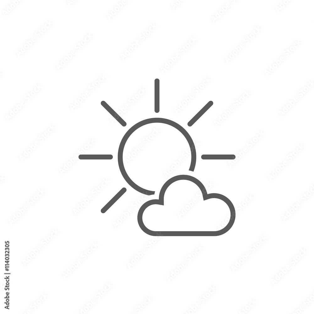 Mostly Sunny weather Icon Stock Vector | Adobe Stock