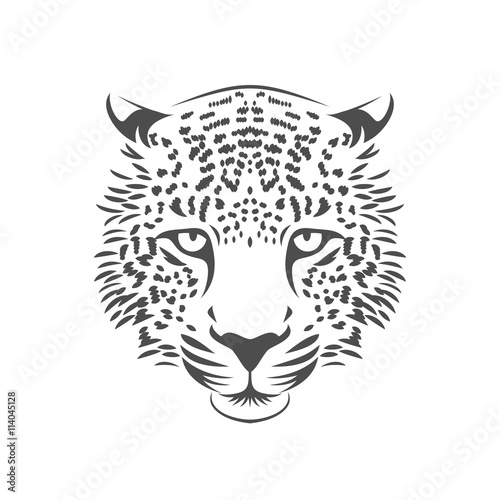Leopard head logo or icon. One color. Stock vector illustration. Stock ...
