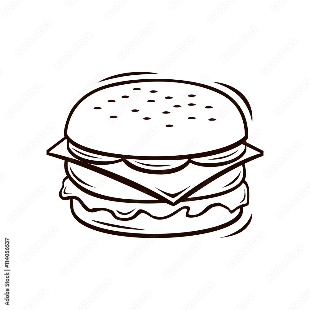 Burger line art vector Stock Vector | Adobe Stock