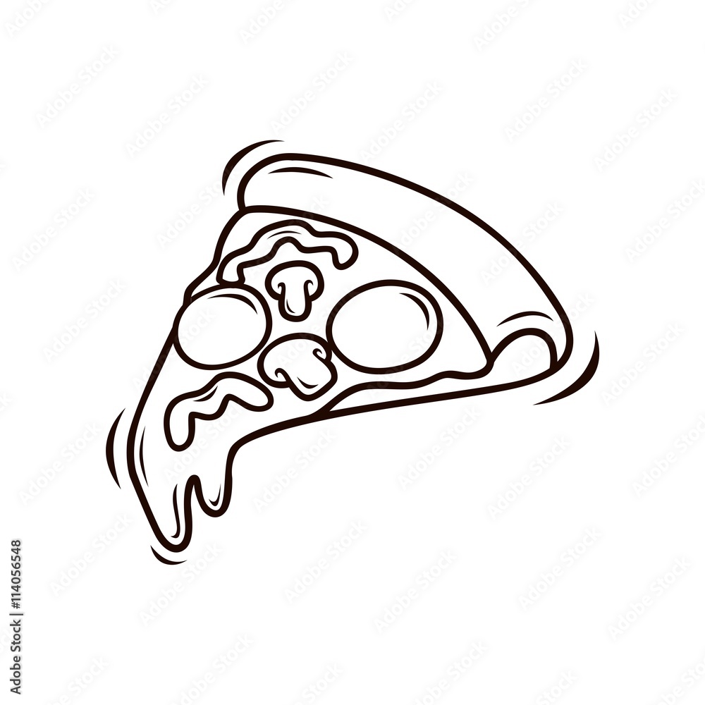 Pizza line art vector Stock Vector | Adobe Stock