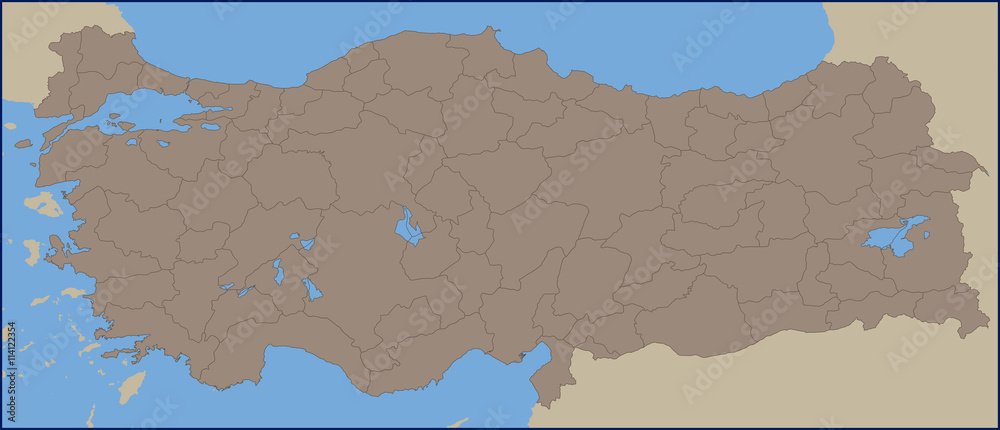 Empty Political Map of Turkey Stock Vector | Adobe Stock