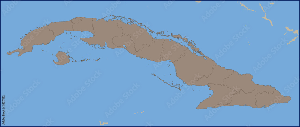 Vetor Empty Political Map of Cuba do Stock | Adobe Stock