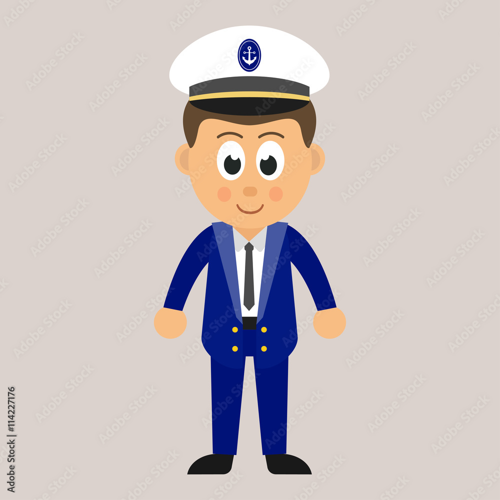 cartoon marine captain Stock Vector | Adobe Stock