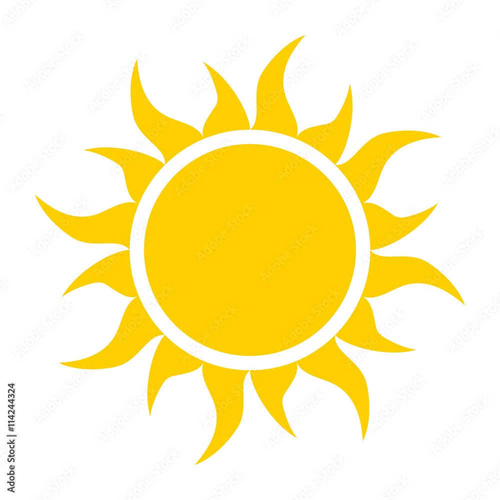 Vektor Stok yellow sun icon | Adobe Stock