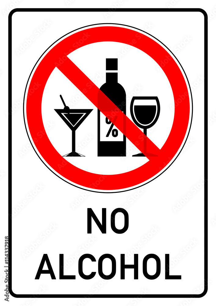 ks94 combined-sign - prohibition sign - NO ALCOHOL - A2 A3 A4 Poster ...