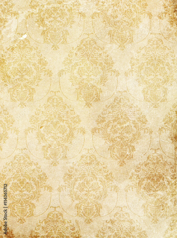 Old paper background with vintage patterns. Stock Photo | Adobe Stock