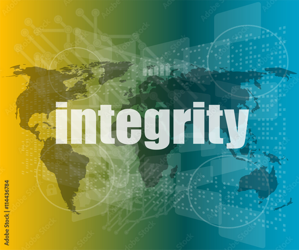business concept: word integrity on digital background vector quotation ...
