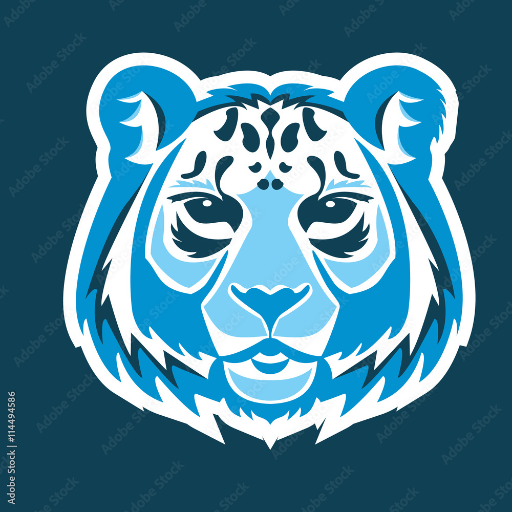 Snow leopard logo mascot. Snow leopard head isolated vector ...