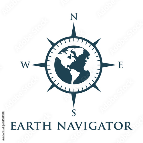 icon logo vector compass emblem navigation 8 Stock Vector | Adobe Stock