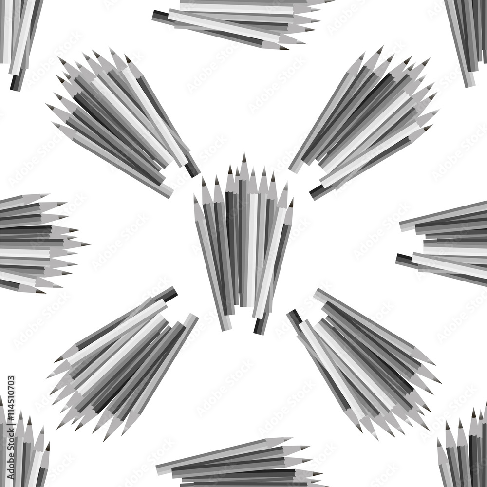 Grey Pencils Isolated on White Background. Grey Pencils Seamless ...