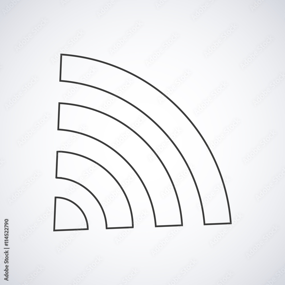 WI-FI icon wireless connection silhouette with shadow, shape isolated ...