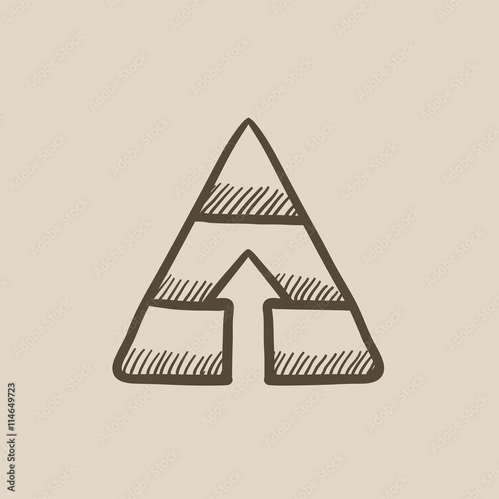 Pyramid with arrow up sketch icon. Stock Vector | Adobe Stock