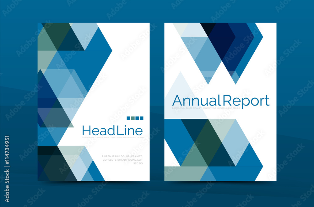 Geometric a4 front page, business annual report print template Stock ...