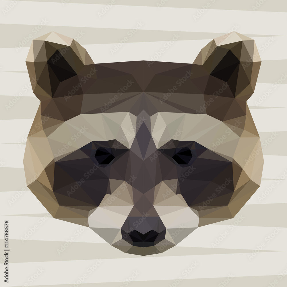 Abstract polygonal geometric triangle raccoon portrait Stock Vector ...