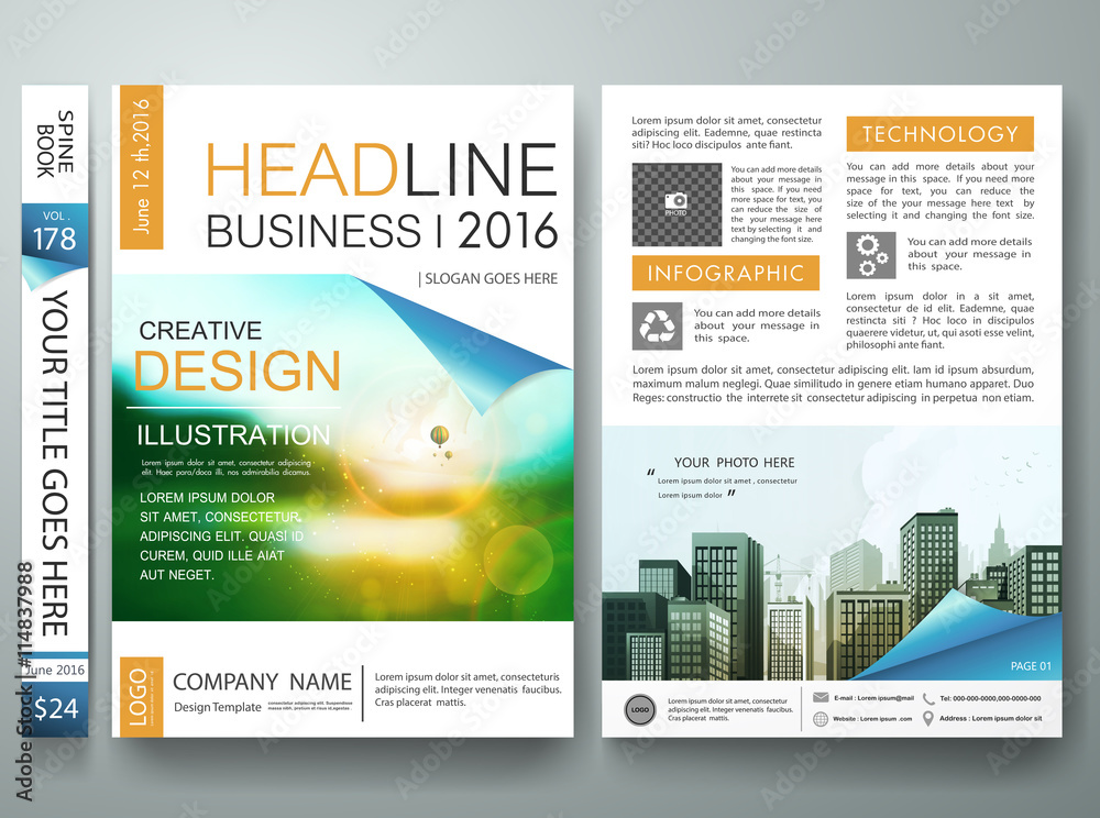 Flyers design template vector.Business brochure report magazine poster template.Cover book ...