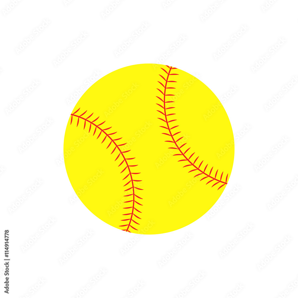 Flat icon softball ball. Vector illustration. Stock Vector | Adobe Stock