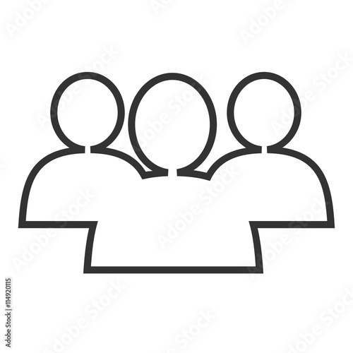 Group of three people. Share symbol. Group of people flat icon. Vector ...