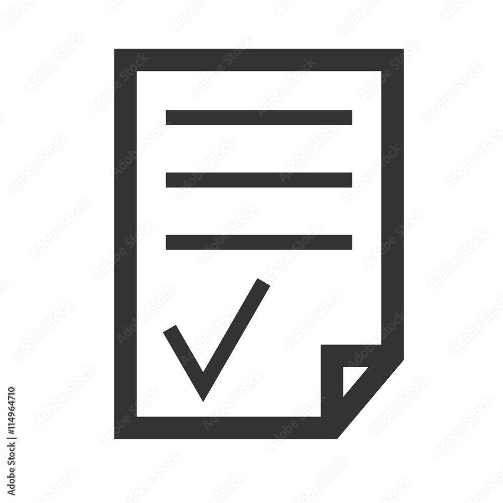 File icon with check mark. File logo isolated on a white background ...