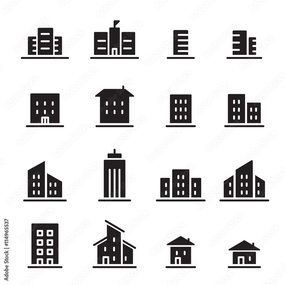 building icon set Stock Vector | Adobe Stock